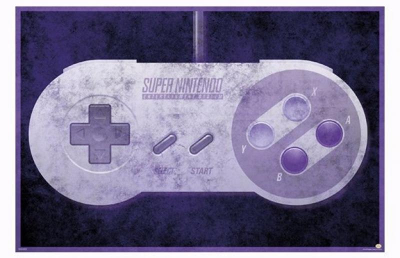 Gamer Gear - POSTER - 24x36 - flat frame-ready - Nintendo - SNES Contr ...
